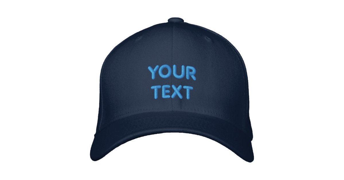 Custom Text / Name / Logo - Personalized Your Embroidered Baseball Cap ...