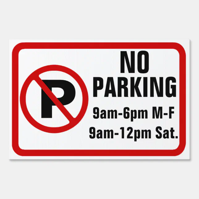 Custom Text No Parking Sign | Zazzle