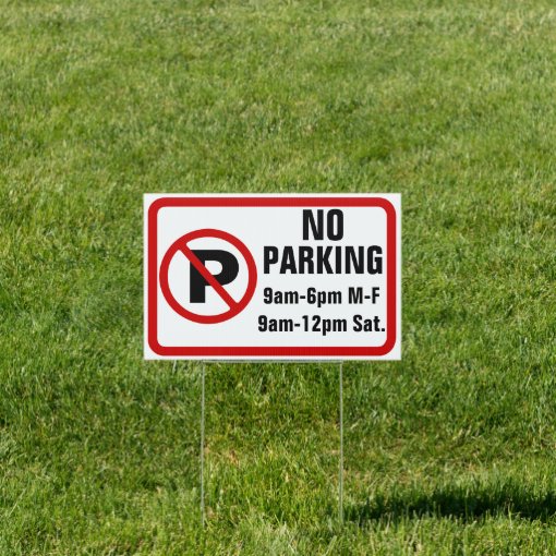 Custom Text No Parking Sign | Zazzle