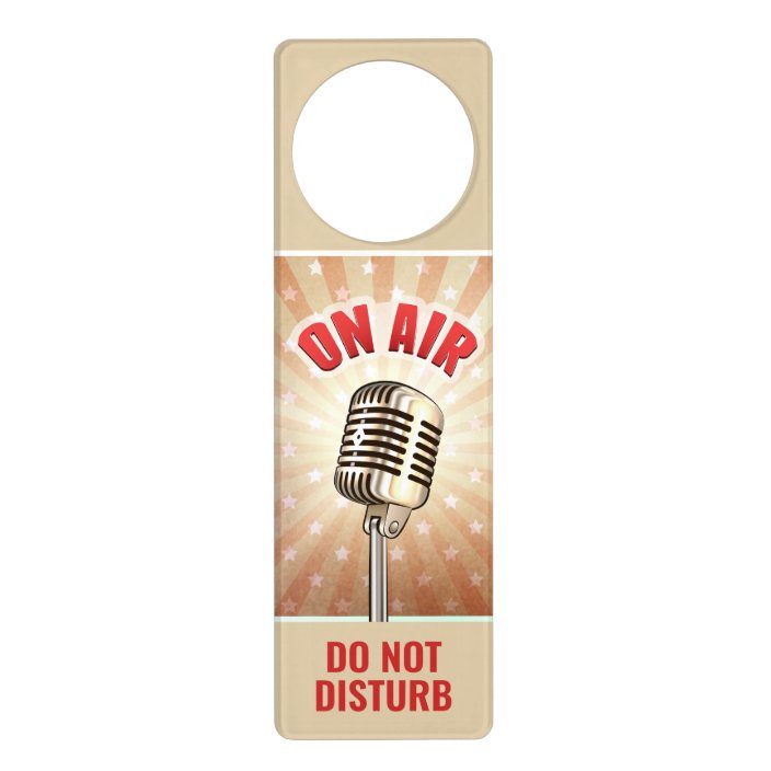 Custom text “On Air” Microphone door hanger | Zazzle.com