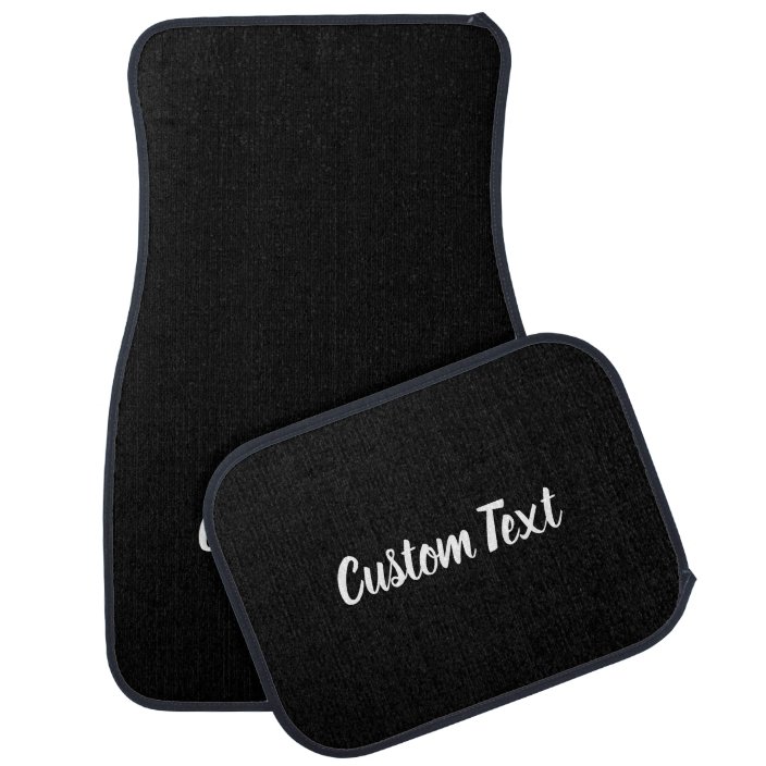 Custom Text on Black with White Script Car Floor Mat | Zazzle