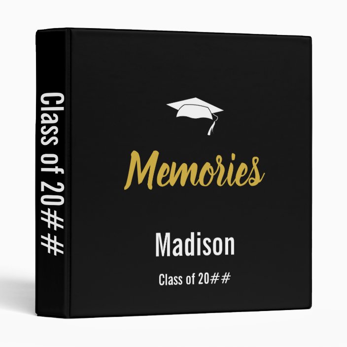 Custom Text on Graduate's Memories 3 Ring Binder | Zazzle.com