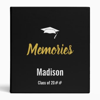 Custom Text on Graduate's Memories 3 Ring Binder | Zazzle