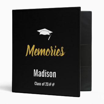 Custom Text on Graduate's Memories 3 Ring Binder | Zazzle