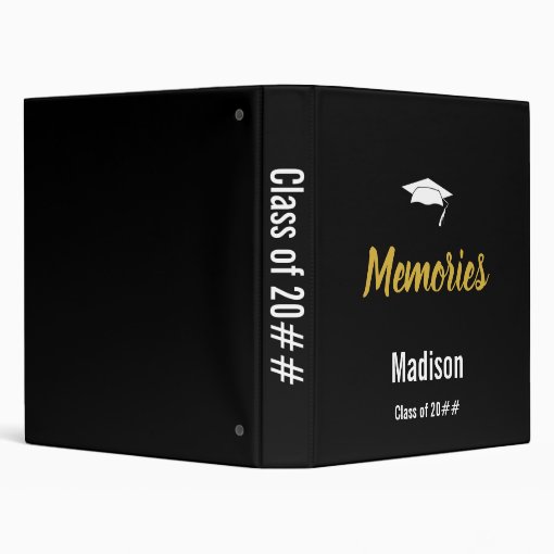 Custom Text on Graduate's Memories 3 Ring Binder | Zazzle