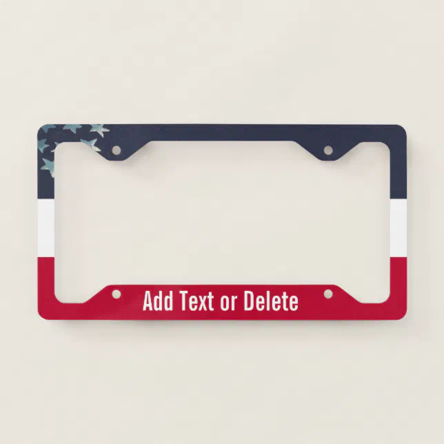 Custom Text Patriotic Inspired by American Flag License Plate Frame ...