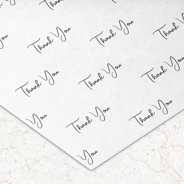 Custom Text Pattern Thank You Tissue Paper | Zazzle