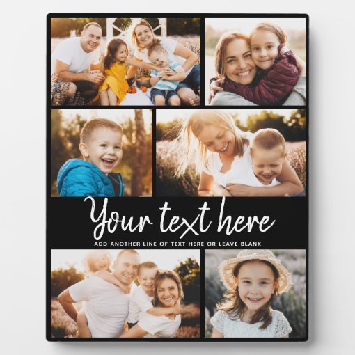 Custom Text Photo Collage Modern Family Keepsake Plaque | Zazzle
