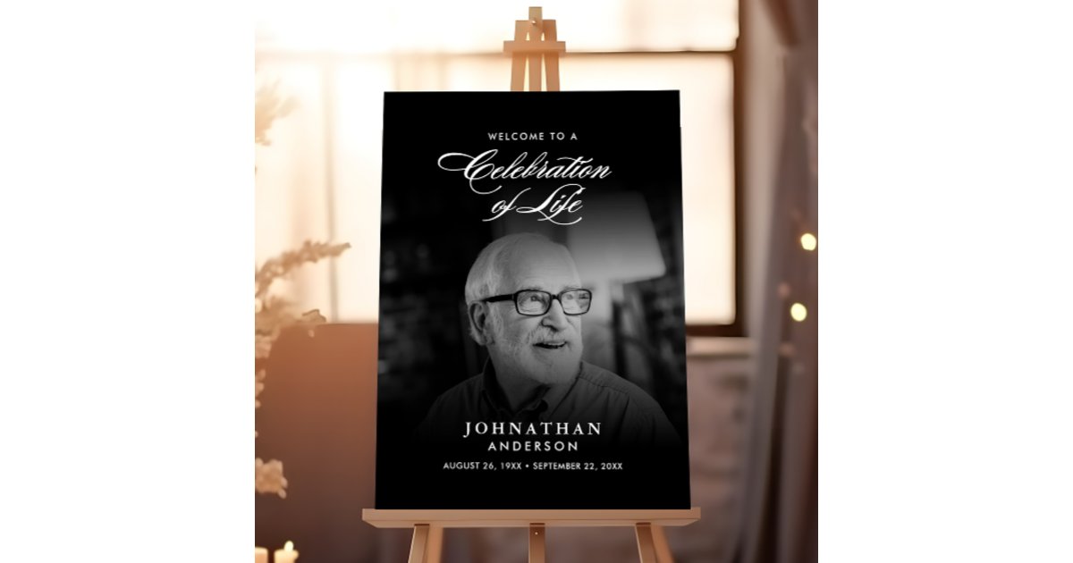 Custom Text & Photo Funeral/Memorial Tribute Foam Board | Zazzle