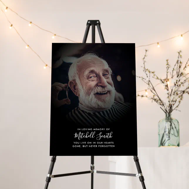Custom Text & Photo Funeral/Memorial Tribute Foam Board | Zazzle
