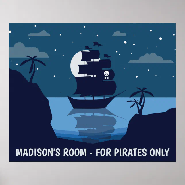 Custom text Pirate Ship poster | Zazzle