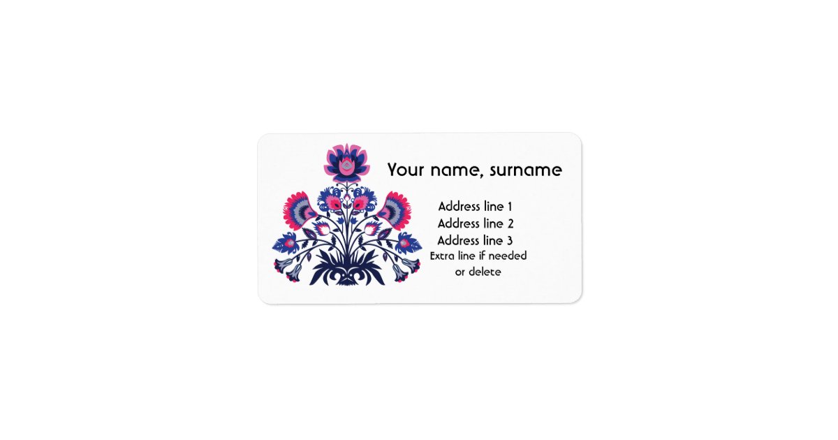 Custom text Polish folklore Label | Zazzle