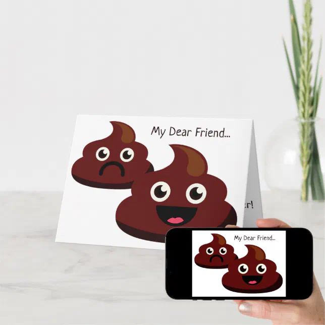 Custom Text Poop greeting card | Zazzle