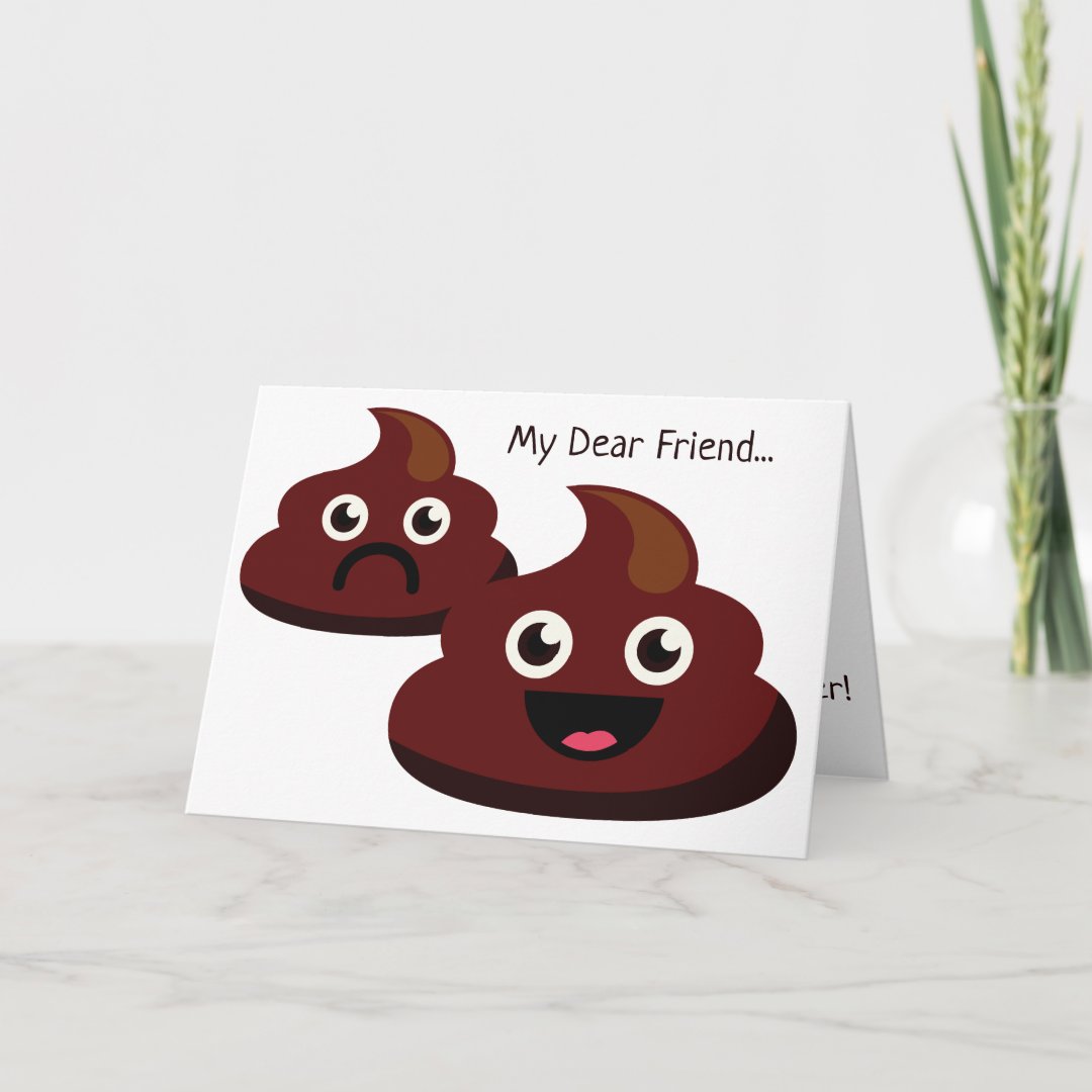 Custom Text Poop greeting card | Zazzle