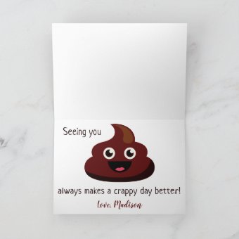 Custom Text Poop greeting card | Zazzle