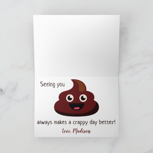 Custom Text Poop greeting card | Zazzle