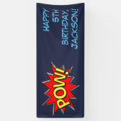 Custom Text "POW" Superhero Comic Book Template Banner | Zazzle