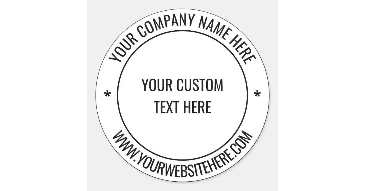 Custom Text Promotional Business Stickers Template | Zazzle