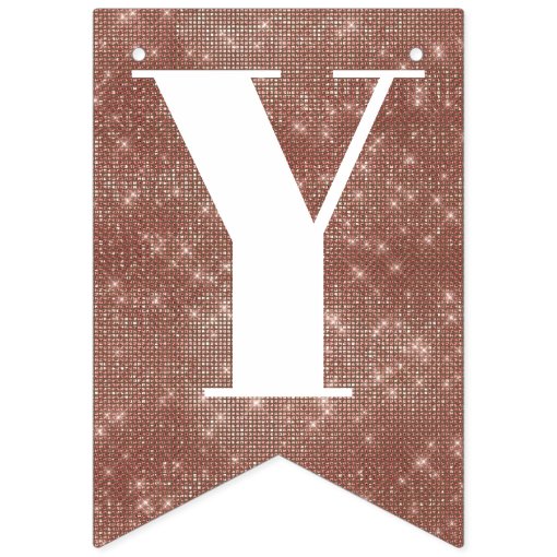 custom text rose gold birthday party or shower bunting flags | Zazzle