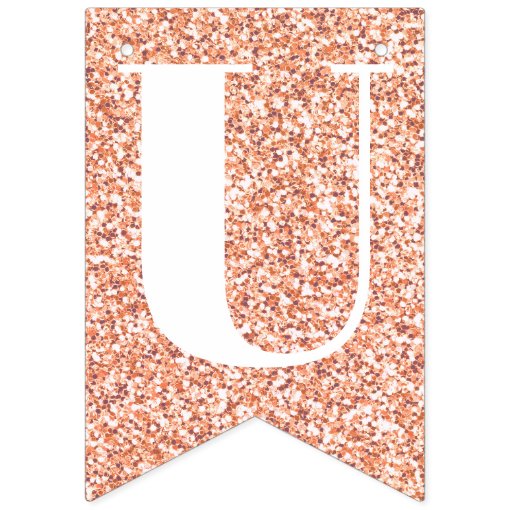 custom text rose gold birthday party or shower bunting flags | Zazzle