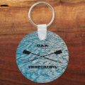 Custom text rowing oars on water keychain | Zazzle