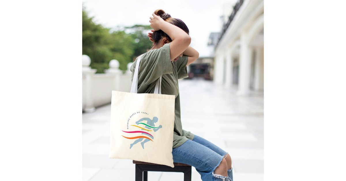 Custom Text Runner/athlete Tote Bag | Zazzle