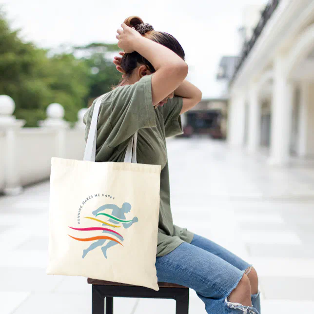 Custom Text Runner/athlete Tote Bag | Zazzle