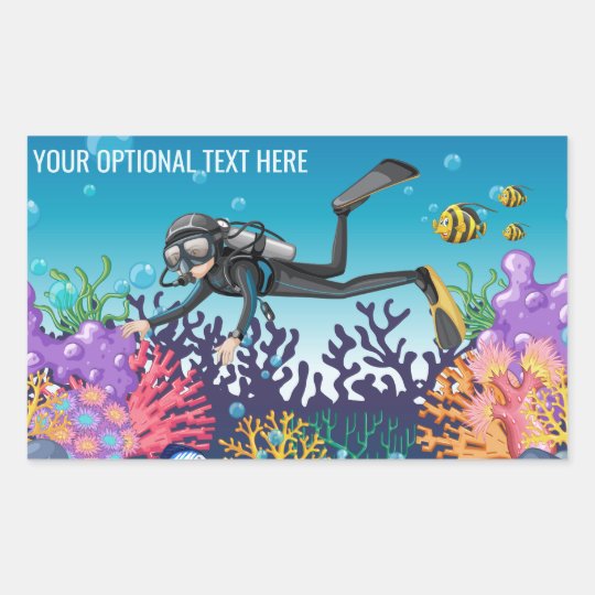 Custom text Scuba Diver stickers | Zazzle.com