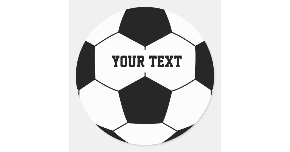 Custom Text Soccer ball Classic Round Sticker | Zazzle