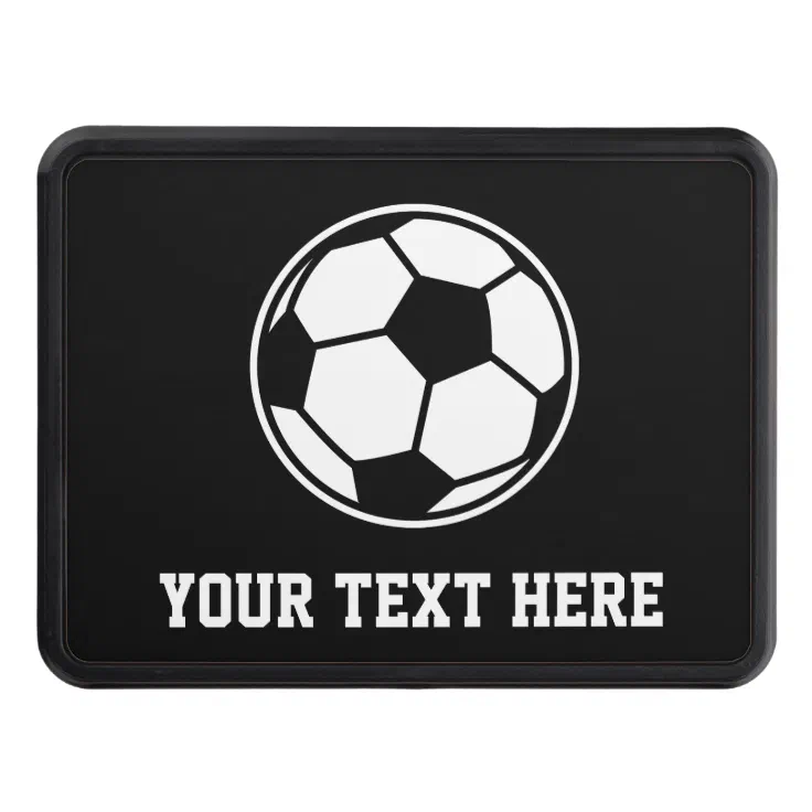 Custom text soccer ball sports logo car hitch cover | Zazzle