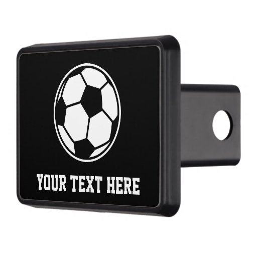 Custom text soccer ball sports logo car hitch cover | Zazzle