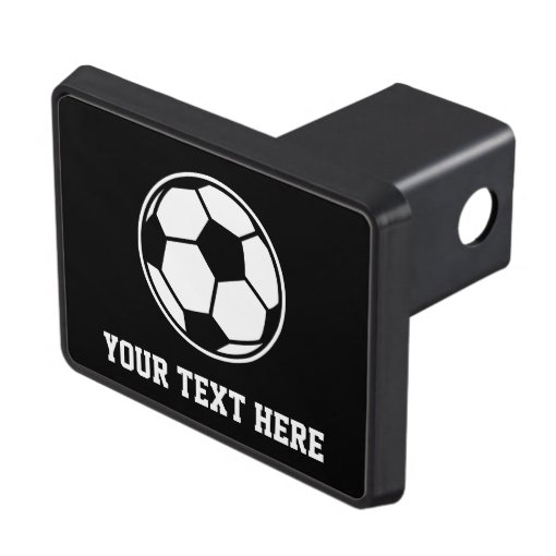 Custom text soccer ball sports logo car hitch cover | Zazzle