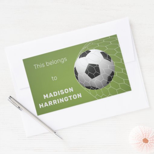 Custom text Soccer Goal stickers | Zazzle