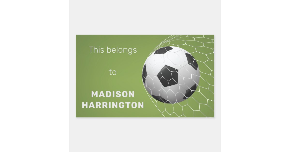 Custom text Soccer Goal stickers | Zazzle