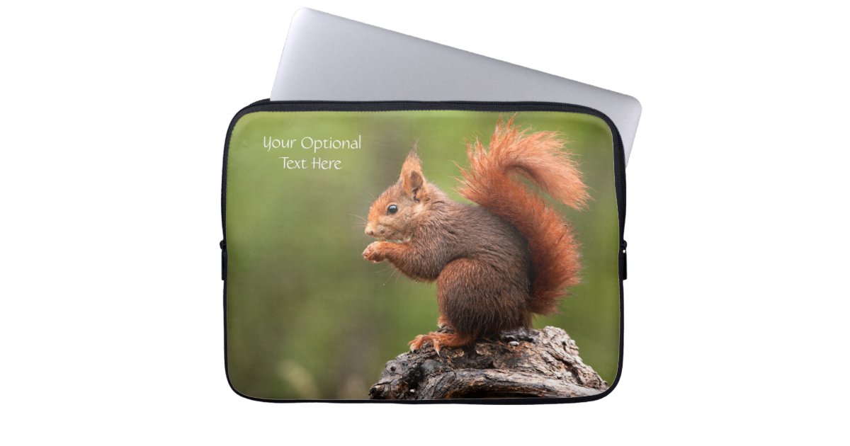 Custom Text Squirrel Laptop Sleeve | Zazzle