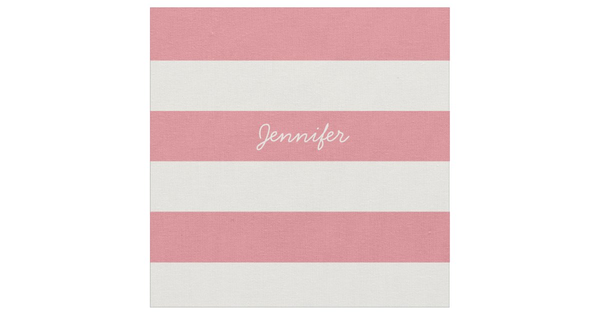 Custom Text & Stripes Fabric | Zazzle