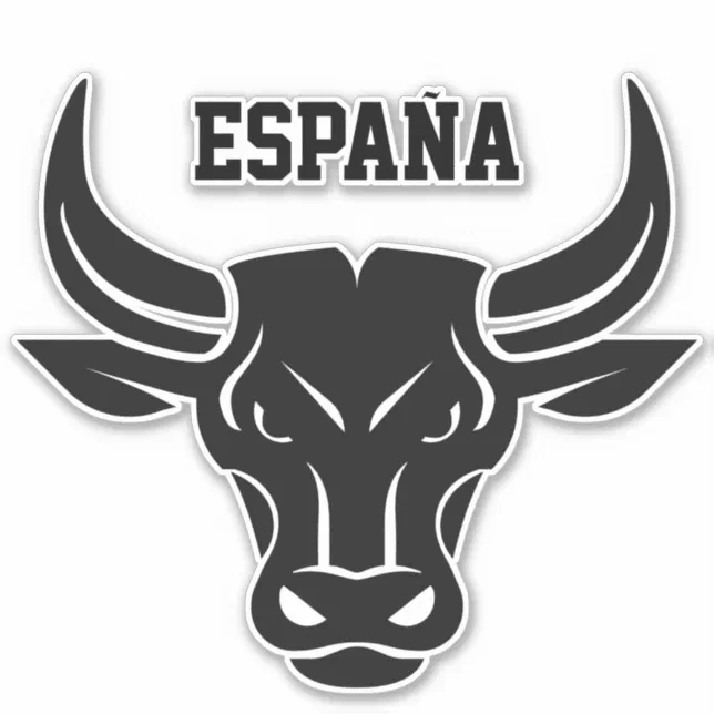 Custom text Stylized Bull Sticker | Zazzle