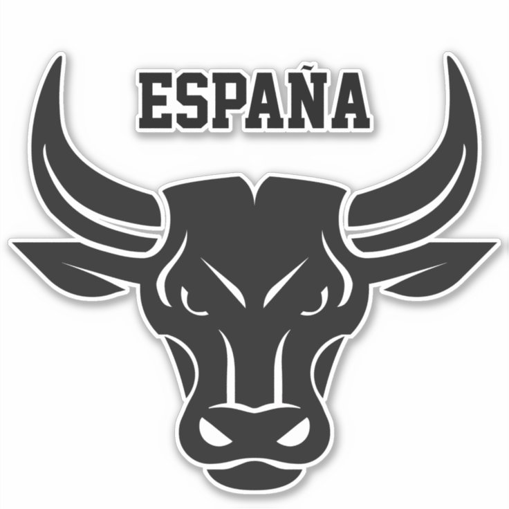 Custom text Stylized Bull Sticker | Zazzle