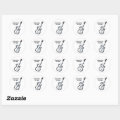 Custom Text Stylized Guitar Classic Round Sticker | Zazzle