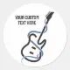 Custom Text Stylized Guitar Classic Round Sticker | Zazzle
