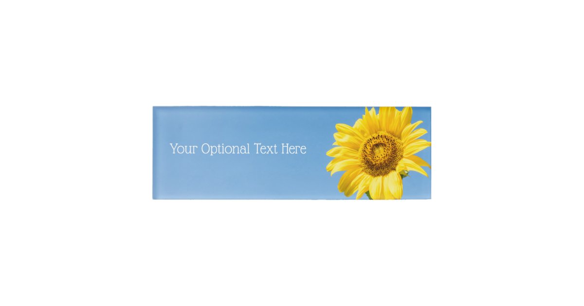 Custom text Sunflower Name Tag | Zazzle