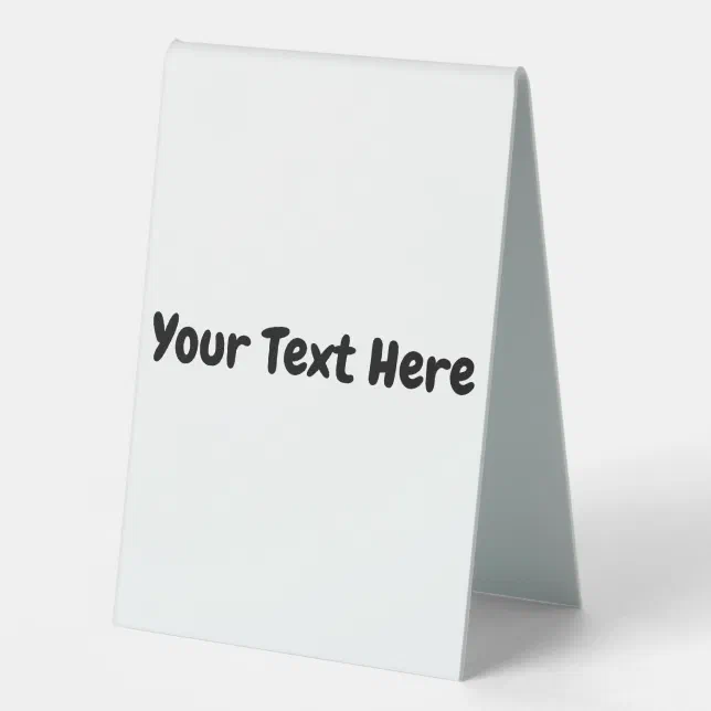 Custom Text Table Tent Sign | Zazzle