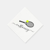 Custom Text Tennis Ball Racket Party Banquet Napkins | Zazzle