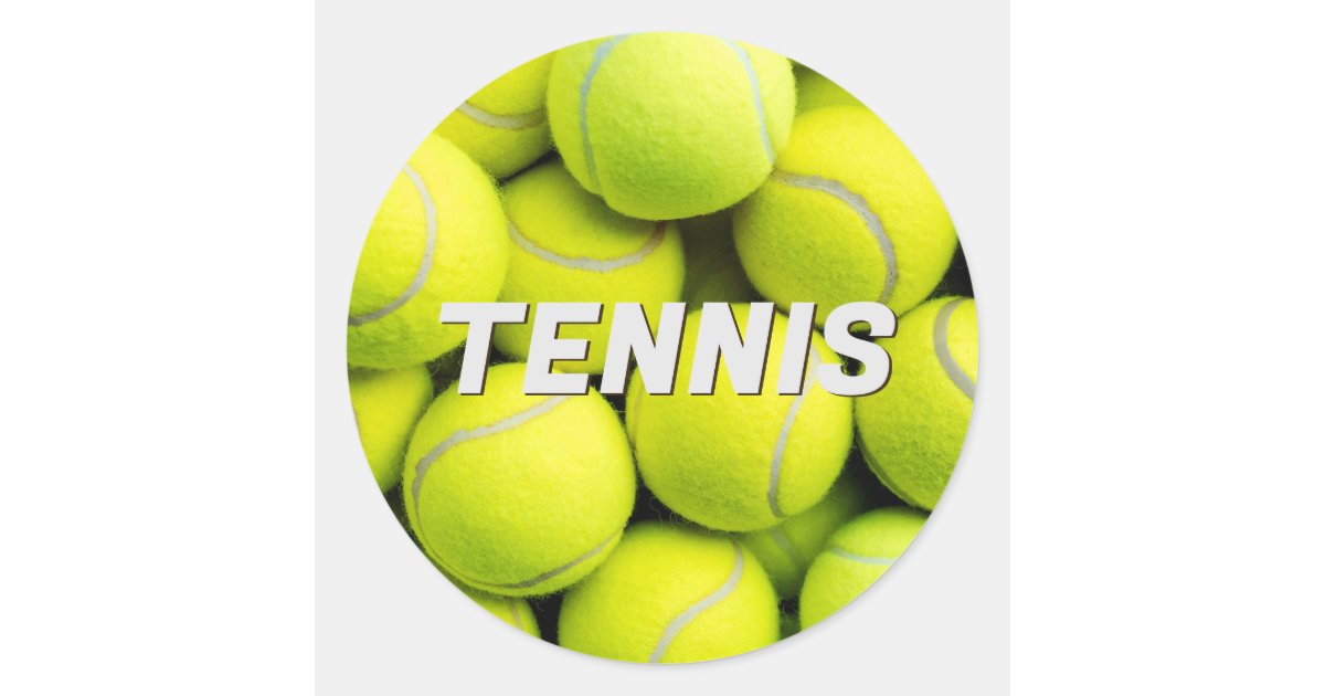 Custom Text Tennis Balls Classic Round Sticker | Zazzle