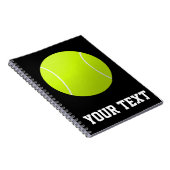 Custom Text Tennis Player or Team School Notebook | Zazzle