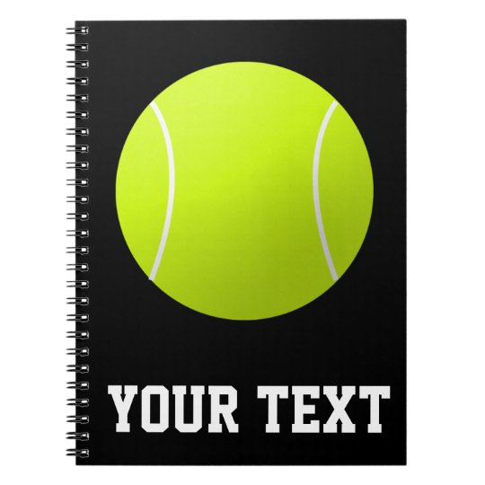 Custom Text Tennis Player or Team School Notebook | Zazzle.com
