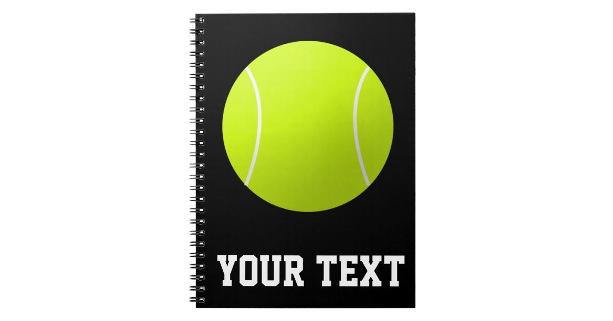 Custom Text Tennis Player or Team School Notebook | Zazzle
