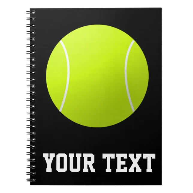 Custom Text Tennis Player or Team School Notebook | Zazzle