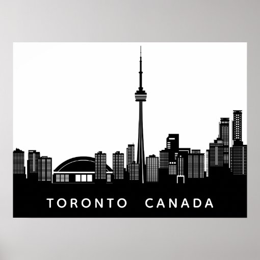Custom text Toronto Silhouette poster | Zazzle