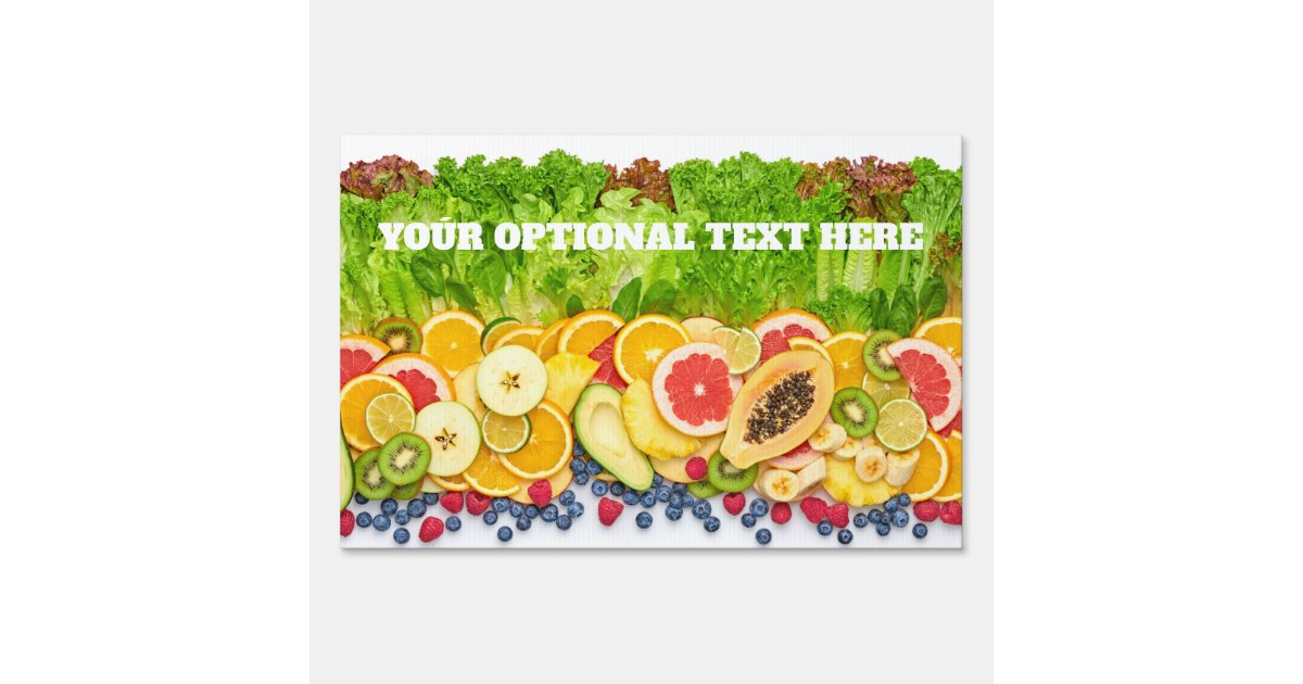 Custom Text Tropical Fruits Sign | Zazzle